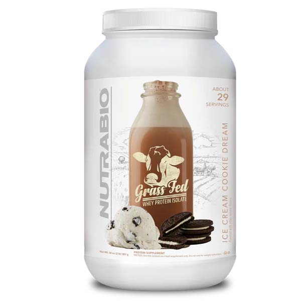 NutraBio Grass Fed Whey Protein Isolate - Ice Cream Cookie Dream - 2lb ...